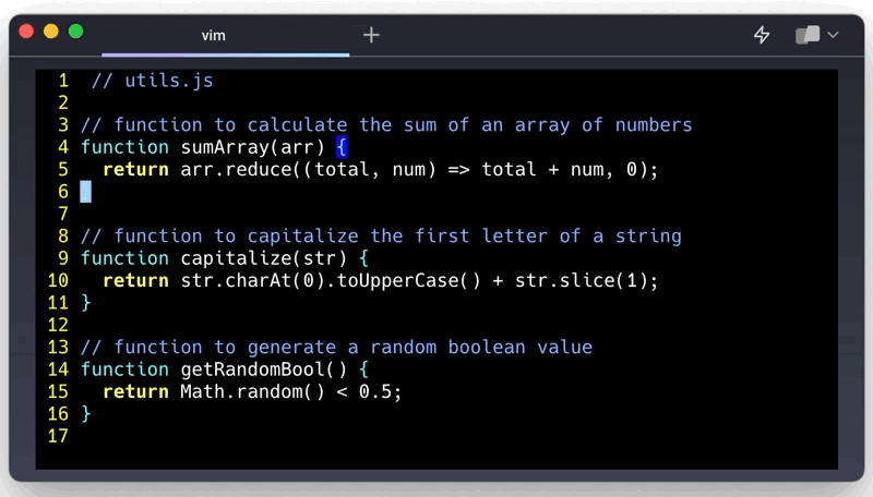 Warp: How To Go To Top of File in Vim/Vi