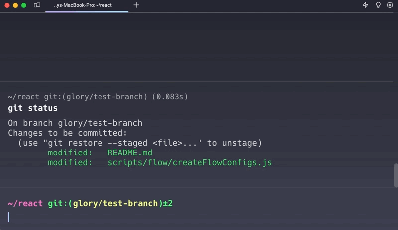 Warp: How To Undo a Git Add - For One File or All